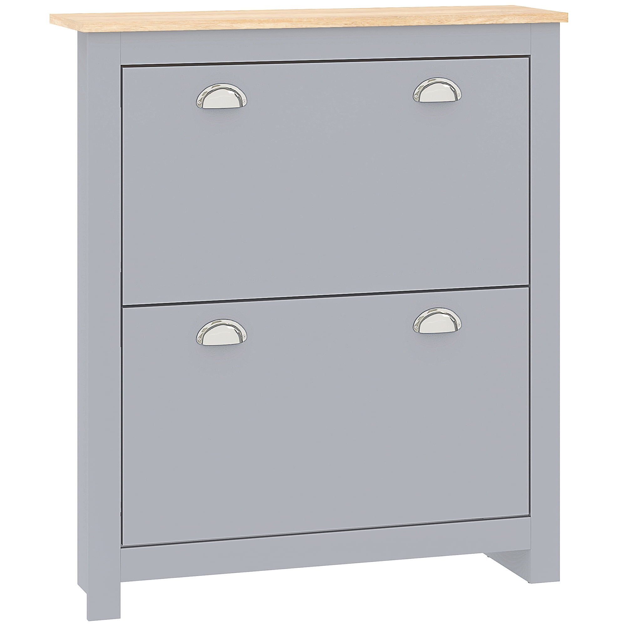 HOMCOM Hallway Shoe Cabinet with 2 Flip Drawers for 12 Pair of Shoes ...