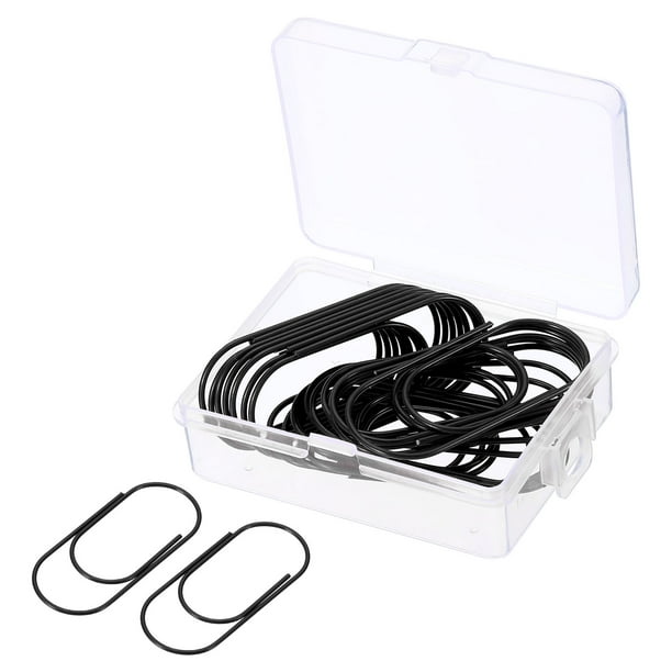 Uxcell Wide Paper Clip Coated Large Clips Bookmarks with Box 2 Inch ...