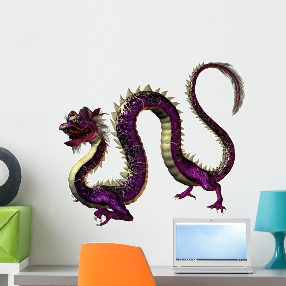 Purple Eastern Dragon Wall Decal by Wallmonkeys Peel and Stick Graphic ...