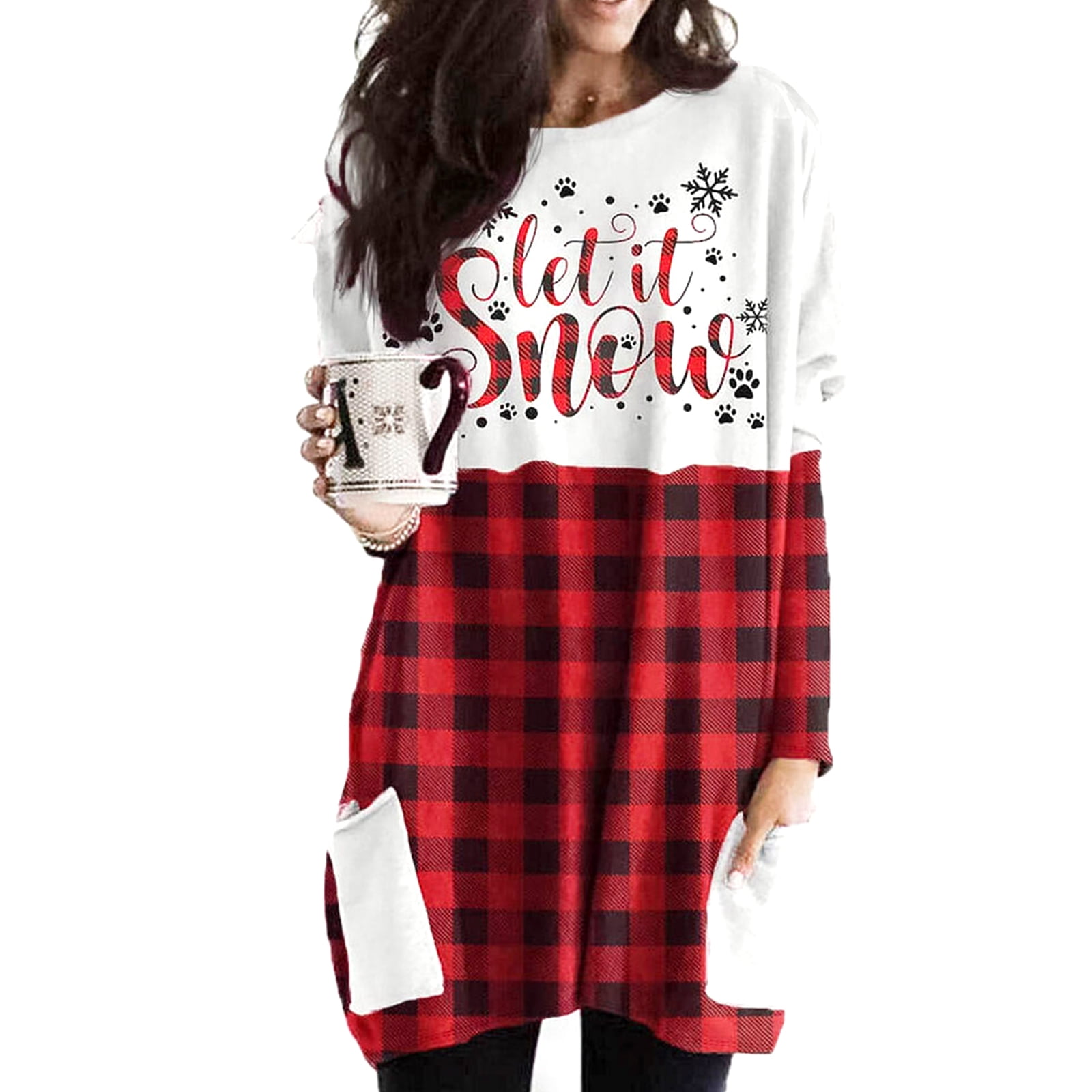 Musuos Women Christmas Tunic Long Sleeve Letter /Snowman /Deer Print ...