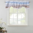 Blue Brown Wave Tie Up Valance Curtains Watercolor Texture Abstract Art ...