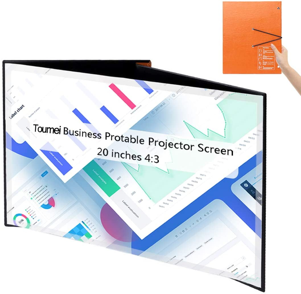Portable Projector Screen, TOUMEI 20 inch Mini Size Book Screen 4:3 ...