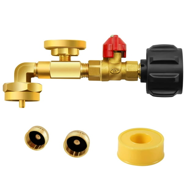 Upgraded Propane Refill Adapter with Valve and Gauge, Fill 1 lb Bottles ...