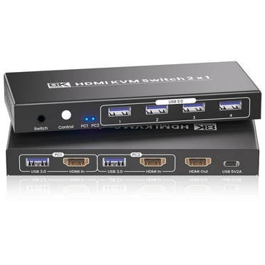 BENFEI USB 3.0 HDMI KVM Switch(8K@60Hz) with 4 USB 3.0 Ports for 2 ...