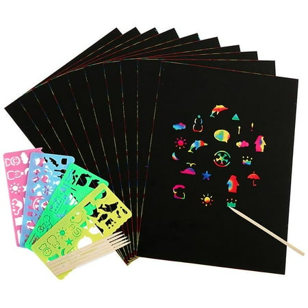 Sheets Of Rainbow Scratch Paper For Drawing And Handicrafts , Scratch ...