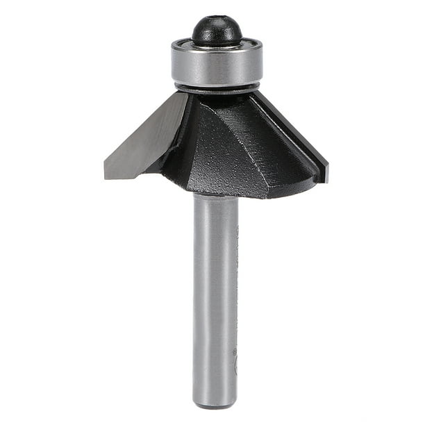 1/4'' Shank 1/2'' Cutting Length Ball Bearing 45 Degree Chamfer Router ...
