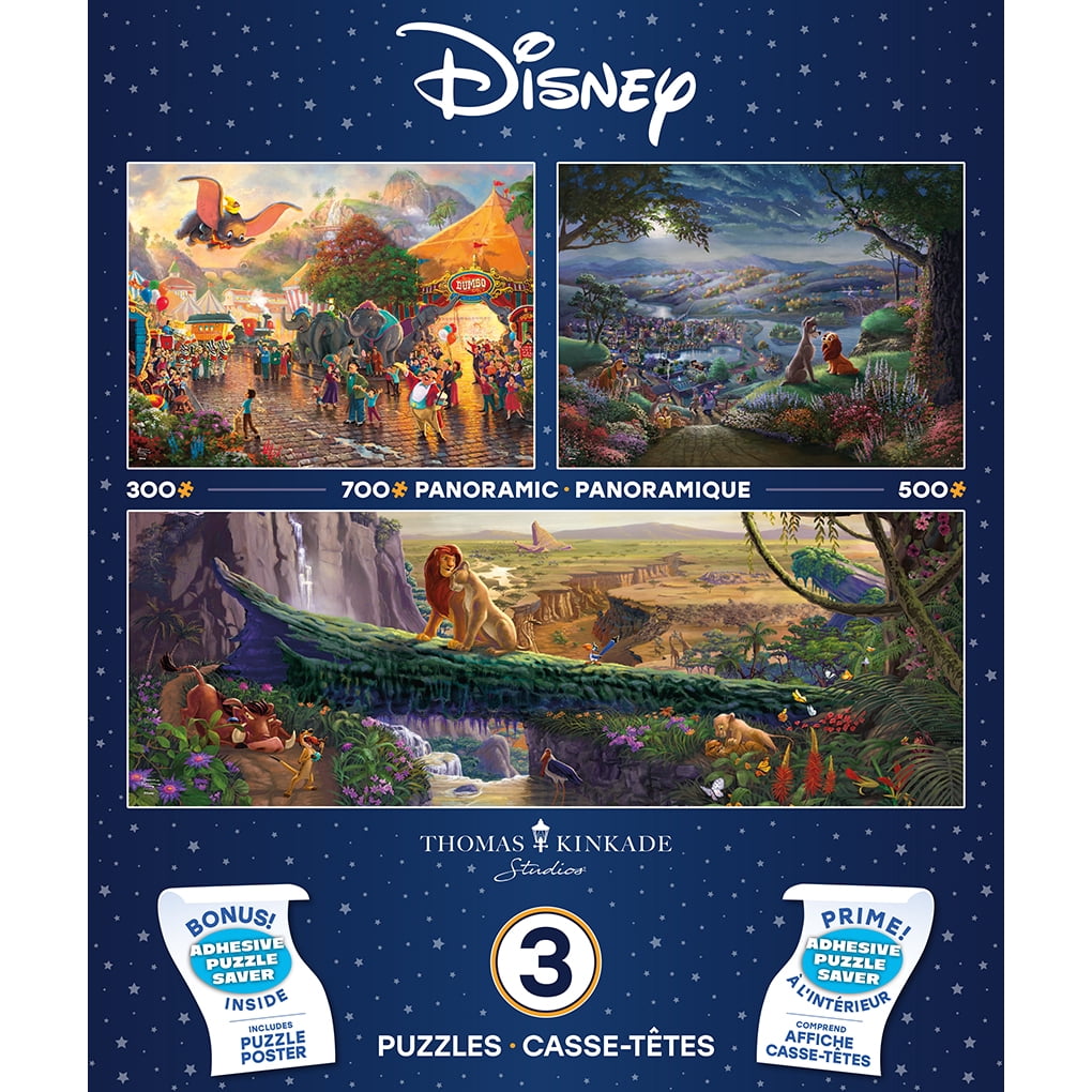 Ceaco Disney Classic 3 In 1 Multipack Interlocking Jigsaw Puzzle for ...