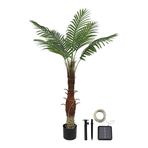 LED Solar Panel Lighted Palm Tree,90cm 3FT LED Lighted Solar Lighted ...