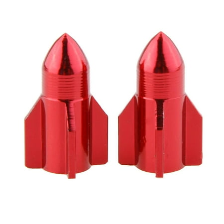 Rocket Ship Bike Valve Covers - Set of 2 - Red - Walmart.com
