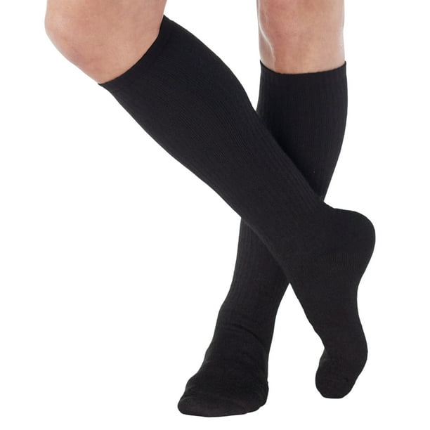 Made in USA - Compression Knee High for Men and Women 8-15mmHg - Black ...