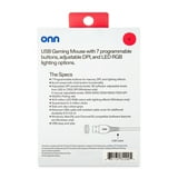 Onn+ Wired USB Gaming Mouse with Adjustable DPI 200-7200, 7 ...