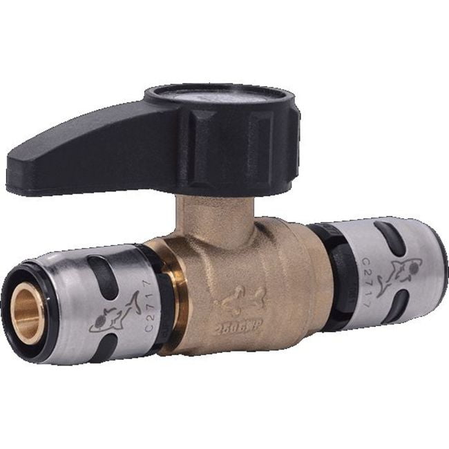 SharkBite EvoPEX 1/2 in. Push x 1/2 in. Dia. Push Brass Ball Valve ...