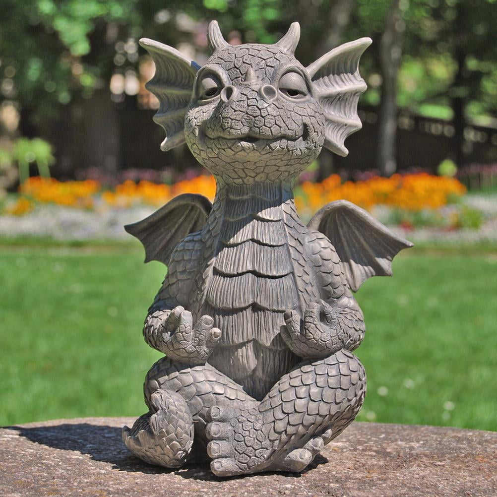 FitBest 1pcs Garden Dragon Statue Lovely Baby Dragon Blink Yoga Baby ...