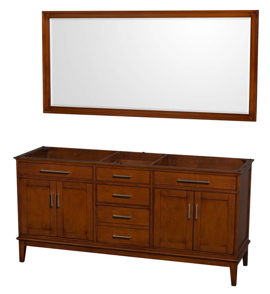 Wyndham Collection Hatton 72 inch Double Bathroom Vanity in Light ...