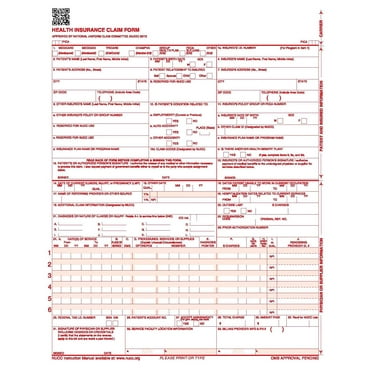 TOPS CMS-15000 Health Insurance Claim Forms, 250 Pack - Walmart.com