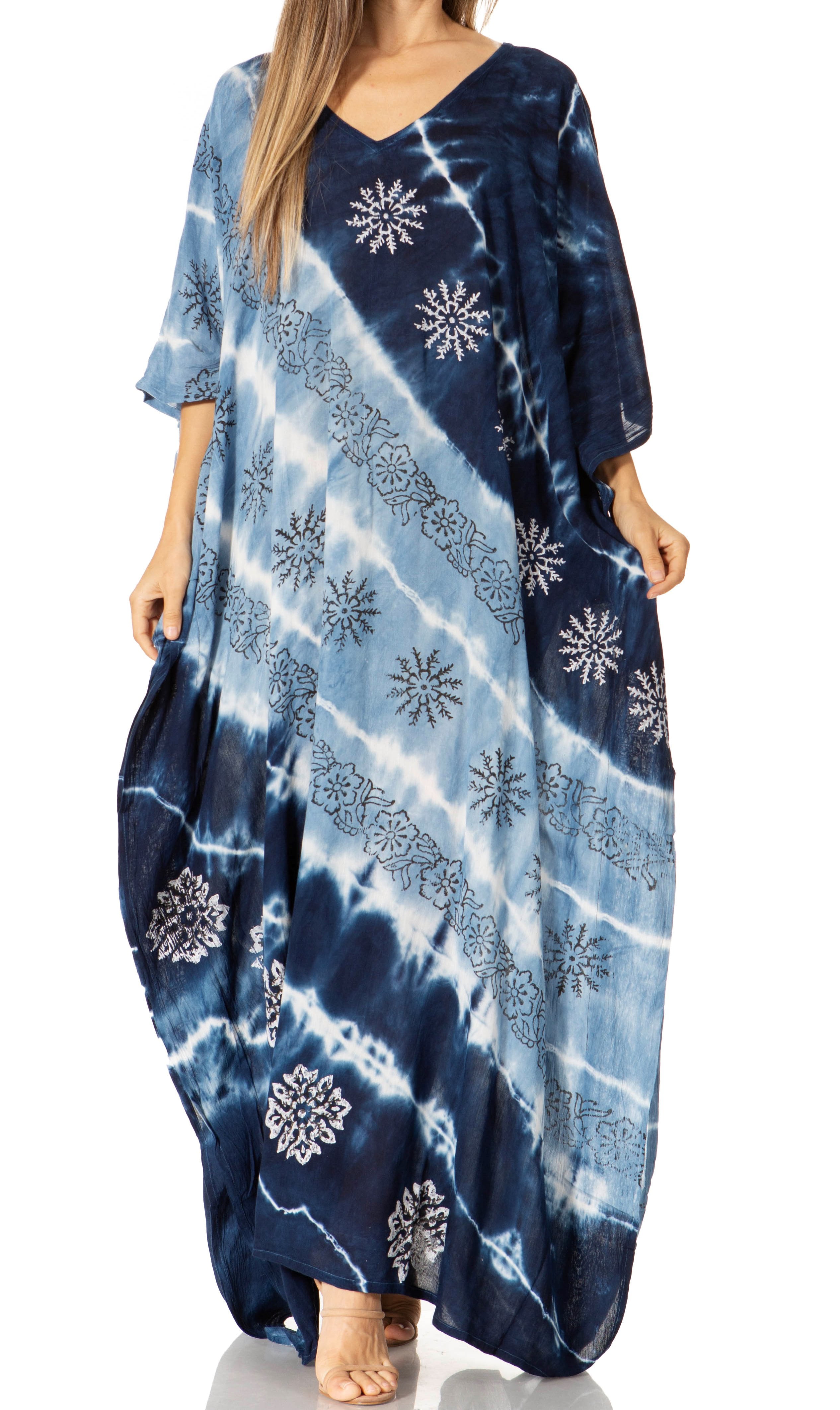 Sakkas Catia Women's Boho Casual Long Maxi Caftan Dress Kaftan Cover-up ...
