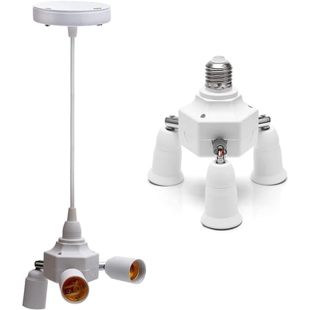 4 in 1 Light Socket Splitter and Hanging Pendant Light Socket Splitter ...