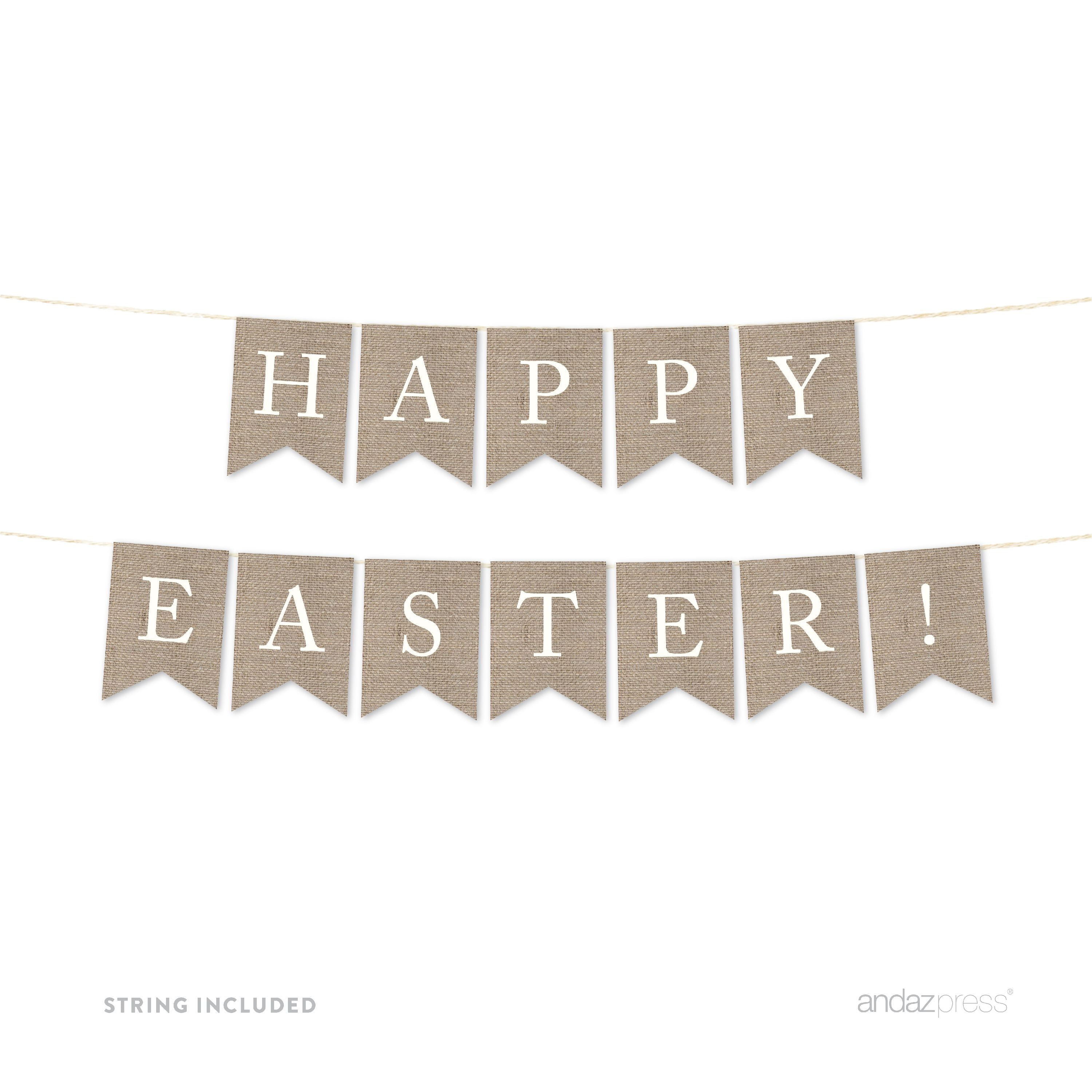 Happy Easter! Burlap Pennant Party Banner - Walmart.com