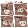 3Pcs Wooden Animal Themed Safety Eye Clamps Blanched Almond 90x115x12mm ...