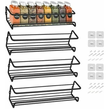2 Pack Spice Rack Organizer, 3 Tier Counter-top Stand or Wall Mounted ...