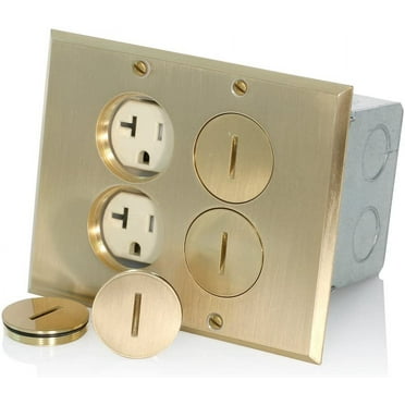 ENERLITES Floor Box Outlet Kit 975549-C, 2 Gang 20A Tamper / Weather ...