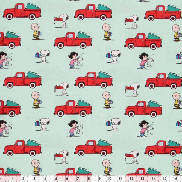 FABRIC CREATIONS Snoopy Christmas Cotton Fabric 114 cm (45 in), Blue ...