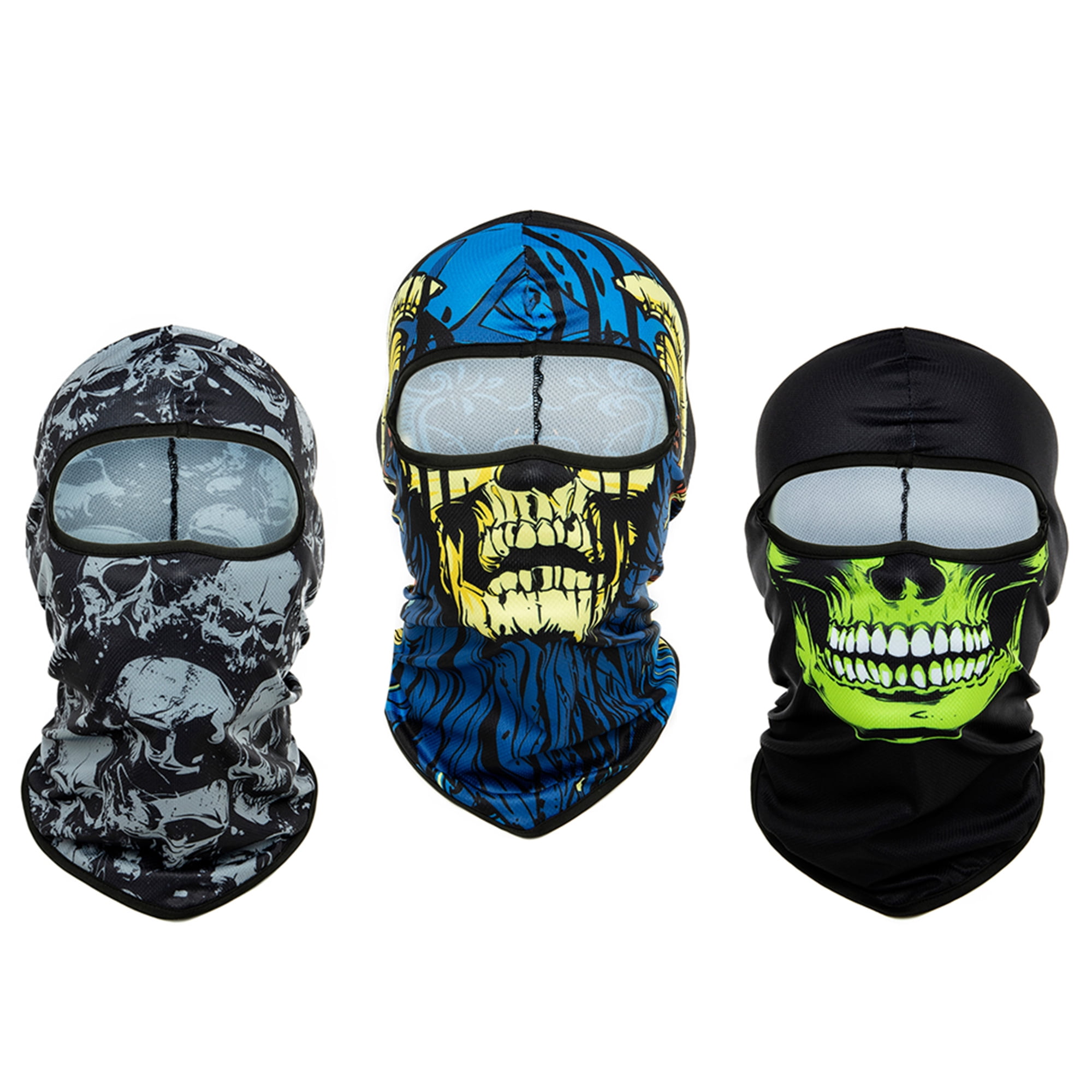 SAYFUT 3D Skull Cycling Face Mask Motorcycling Neck Warmer Hood Cooling ...