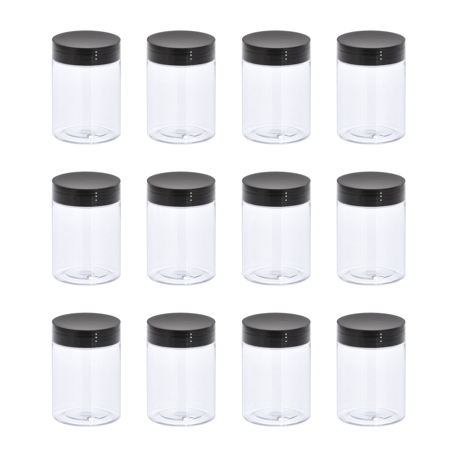 Uxcell 3oz/ 100ml Round Plastic Jars with Black Screw Top Lid for ... Uxcell 3oz/ 100ml Round Plastic Jars with Black Screw Top Lid for ...