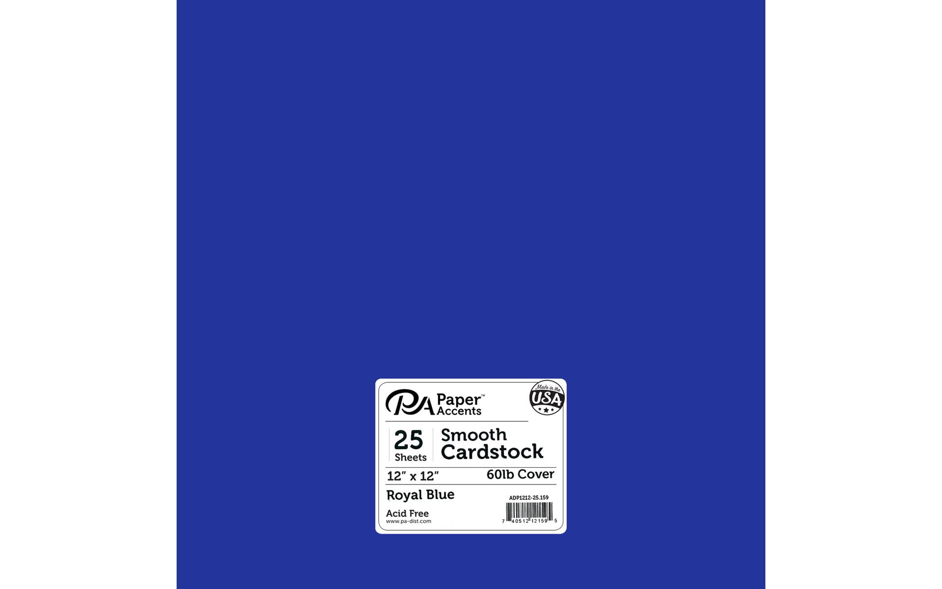 Paper Accents Cardstock 12"x 12" Smooth 65lb Royal Blue 25pc - Walmart.com