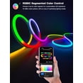 16.4ft RGB Color-Changing Neon LED Strip Light, App + Remote Control ...