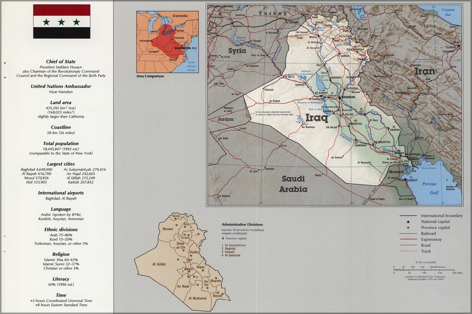 24"x36" Gallery Poster, cia map and info on iraq 1992 - Walmart.com