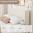 Teddy Fleece Bed Frame, Cloud Cream Bed Frame with 2 Storage Drawer and ...