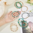12Pcs 12 Style Glass CCB Beaded Stretch Bracelets Set Word Stackable ...