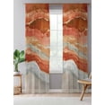 Abstract Orange Sheer Curtains 84 Inch Long 1 Panel Gradient Beach ...
