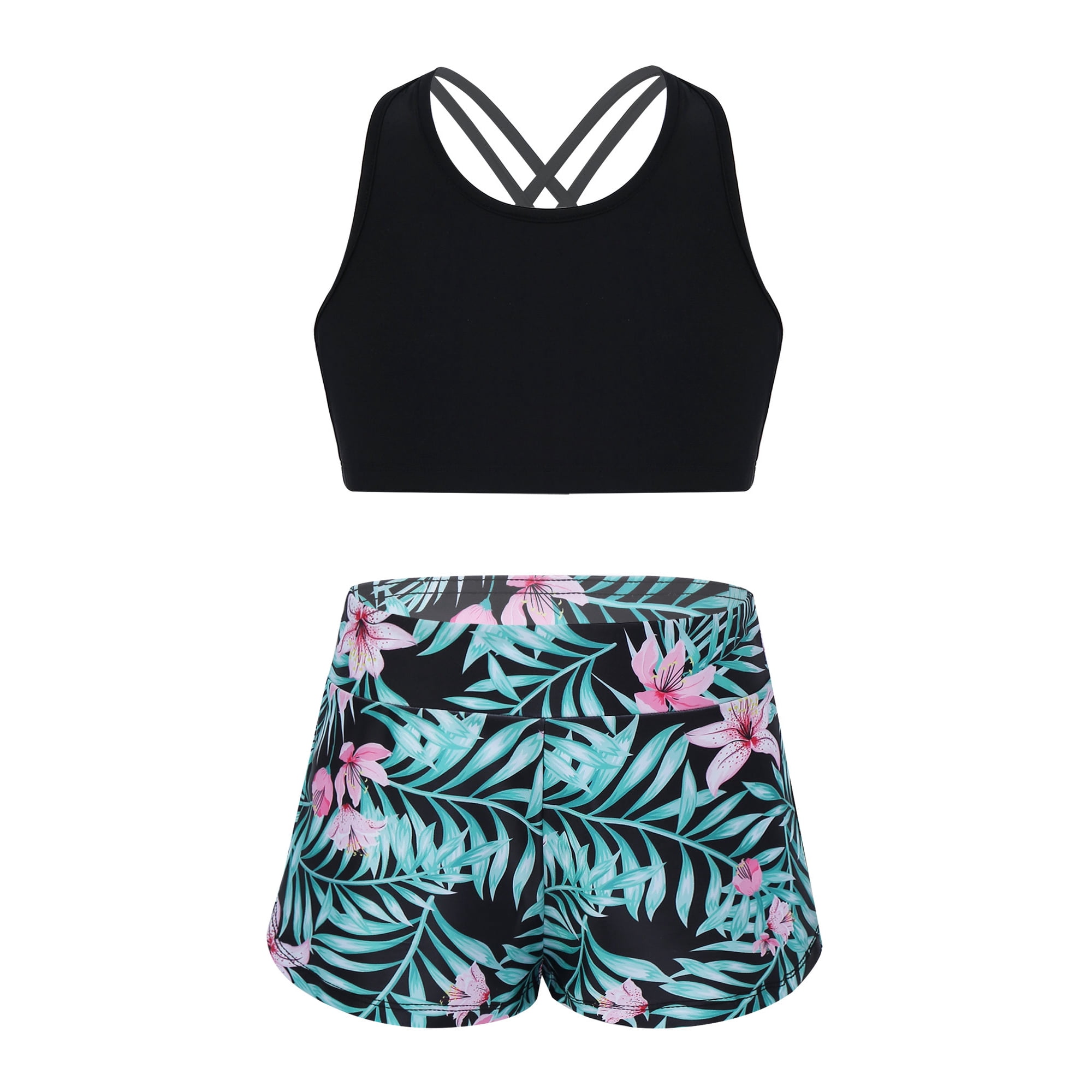 Click here for Yizyif Kids Girls 2pcs Tankini Swimsuit Printed Cr... prices