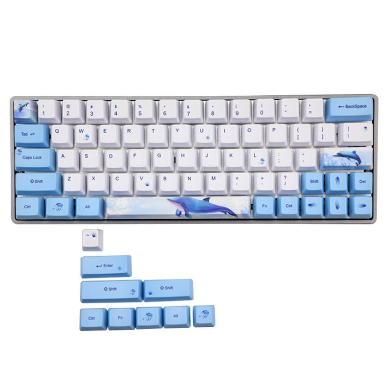 Computers & Peripherals Blue Ocean Whale Keycaps Set Cute Sea Animals ...