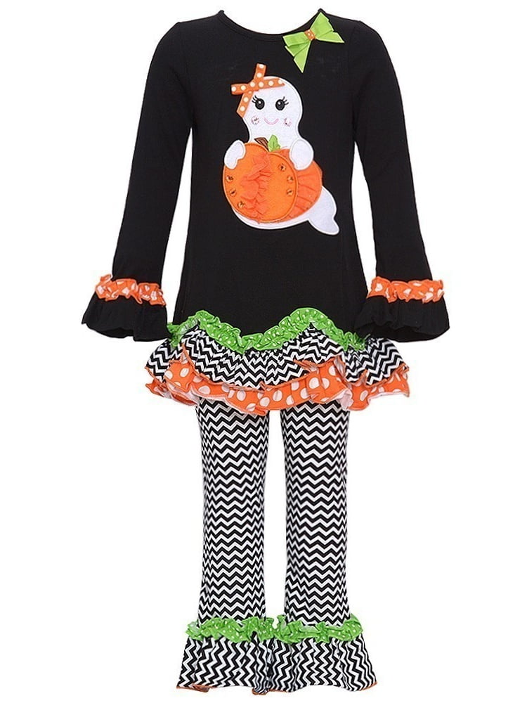 Little Girls Black Ghost Pumpkin 2 Pc Pant Set 2T - Walmart.com