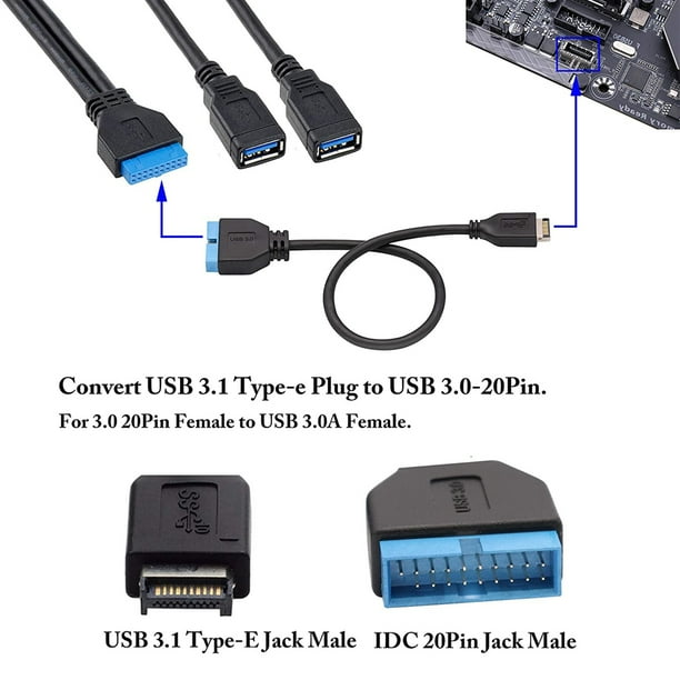 Computer Motherboard Type-E to 20pin Adapter Mainboard PC Power Signal ...
