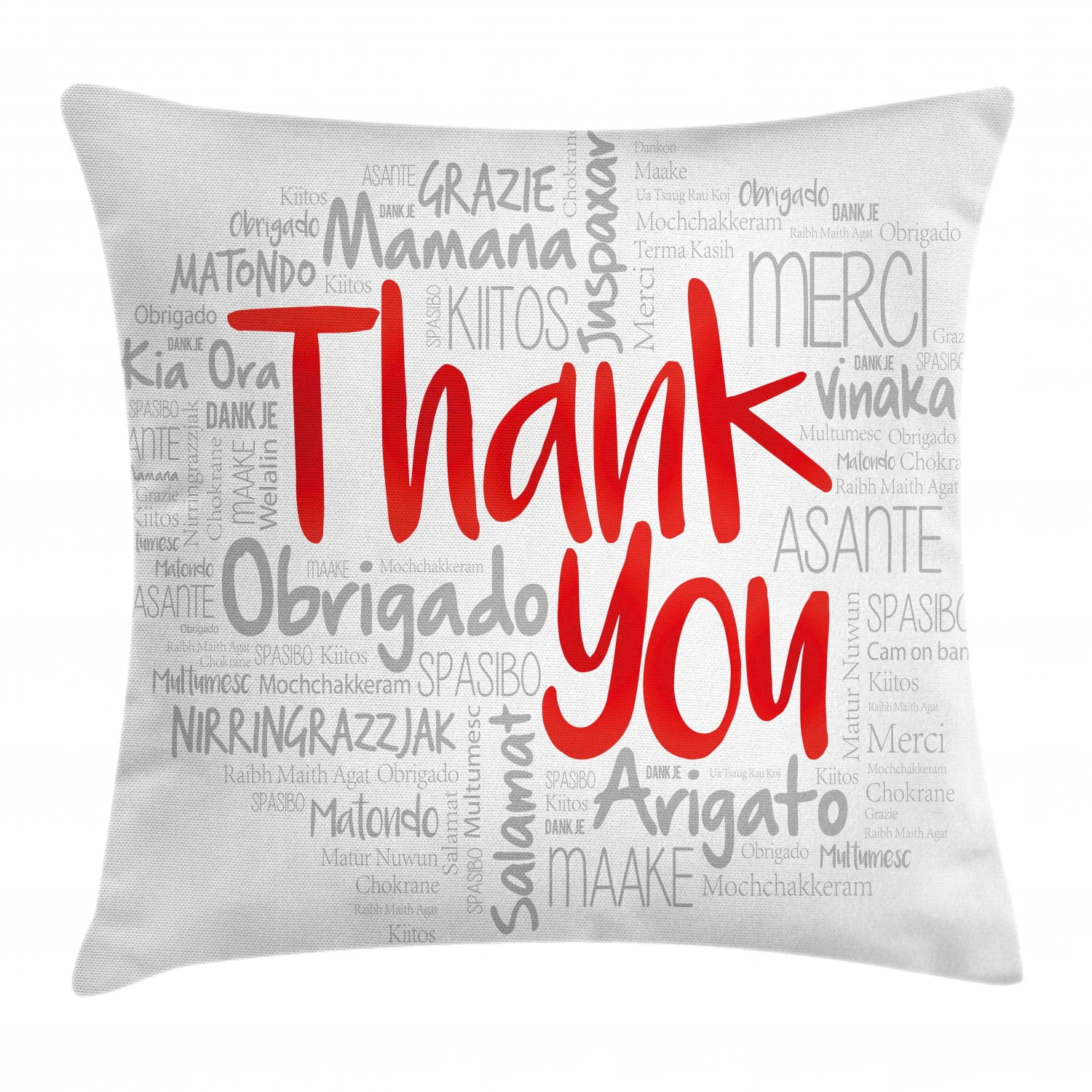 Thank You Throw Pillow Cushion Cover, Appreciation in Different ...