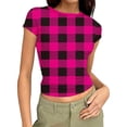HongQid Crop Tops for Women Summer Trendy Tight Tshirts Tees Checkered ...