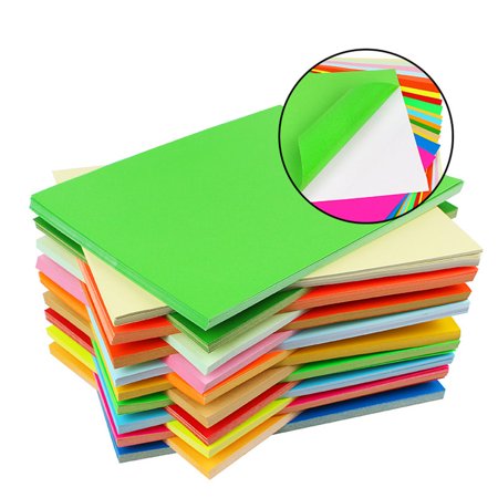 100 Pcs Colorful A4 Adhesive Sheets Floral Sticky Self sticky paper ...