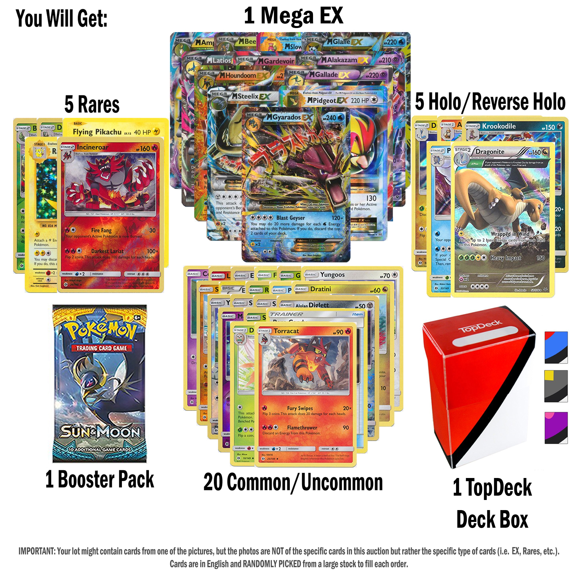 Pokemon Mega EX Guaranteed With Booster Pack 5 Rare Cards 5 Holo Pokemon Mega EX Guaranteed With Booster Pack 5 Rare Cards 5 Holo