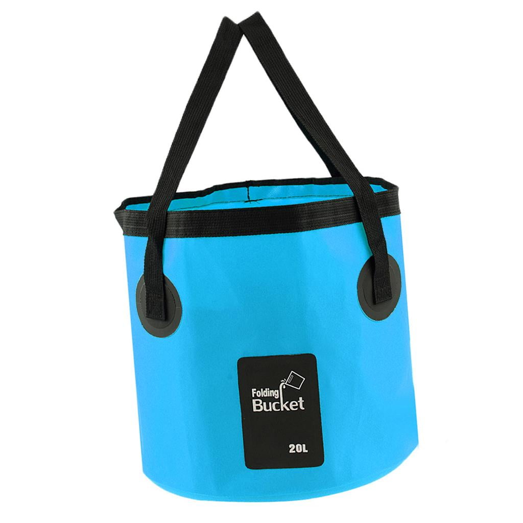 Folding Bucket Collapsible Water Carrier Bag Pot Camping Fishing ...