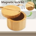 Salt Cellar with Mini Spoon - Round Salt Container with Swivel Magnetic ...