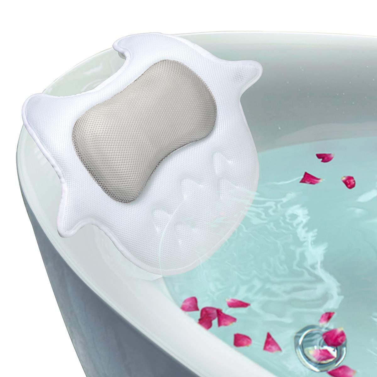 Luxury Non Slip Spa Bath Pillow For Tub With 5D Air Mesh Technology Luxury Non Slip Spa Bath Pillow For Tub With 5D Air Mesh Technology