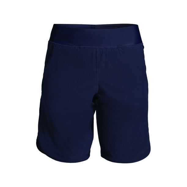 Lands End Womens 9 Quick Dry Elastic Waist Modest Board Shorts Swim