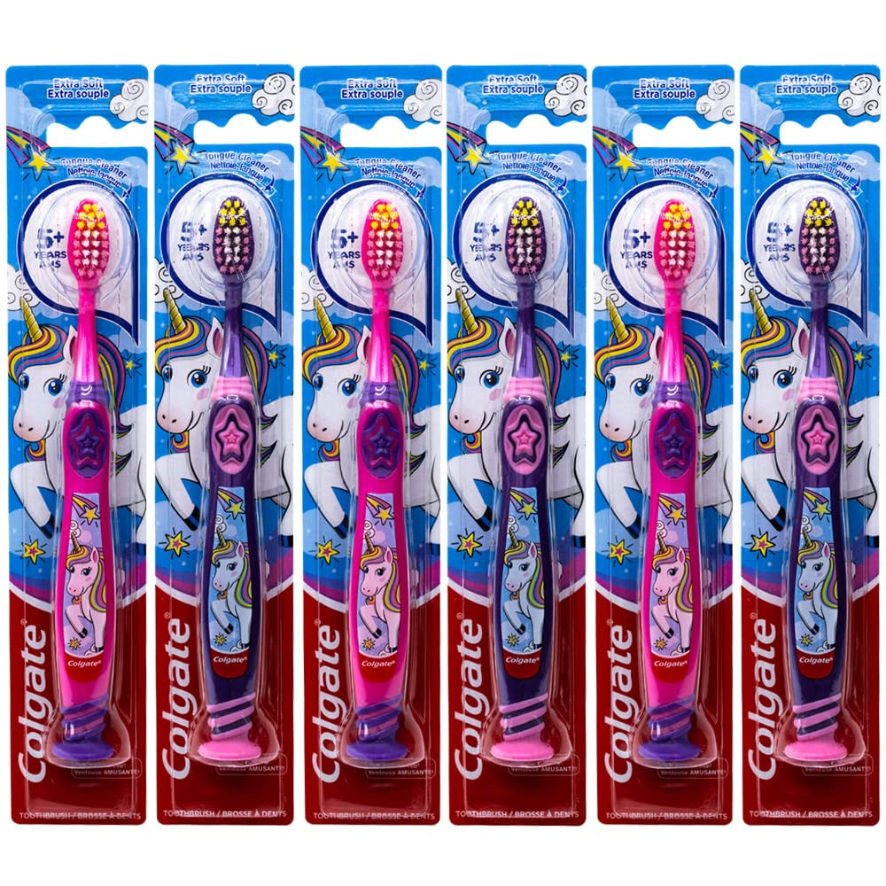 Colgate Kids Unicorn Toothbrush with Suction Cup for Children 5+ Years ...