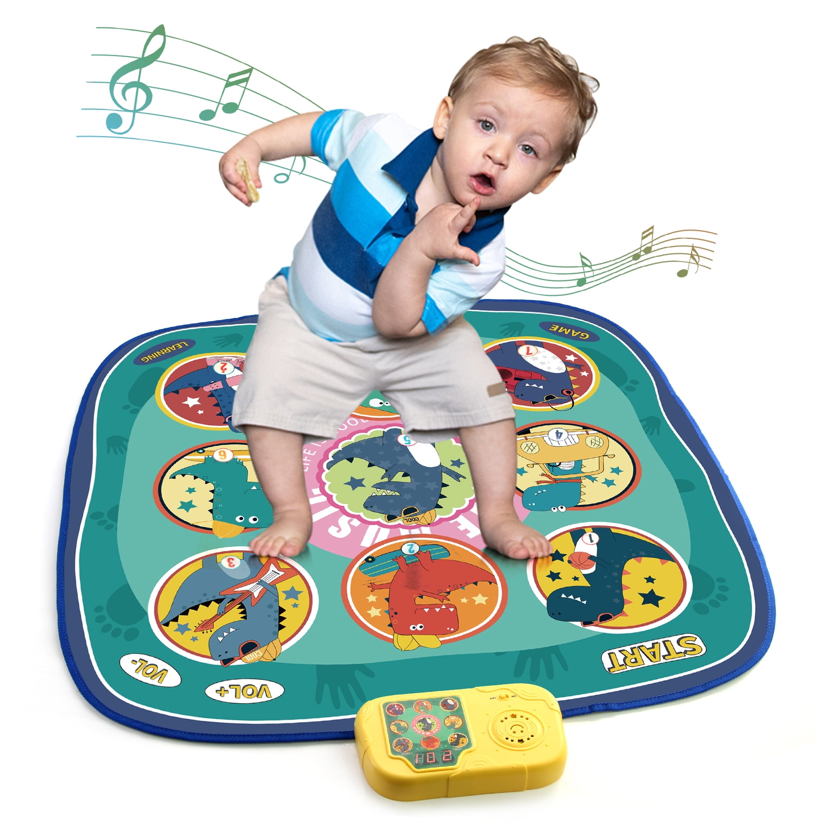 Kids Interactive Musical Dance Mat with LED Lights, 3 Game Modes ...