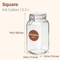 3-Pack 78oz Large Square Airtight Glass Jars, Wide Mouth Storage ...
