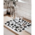 Black White Leopard Dish Drying Mat 16x18 inch Rustic Minimalist Modern ...